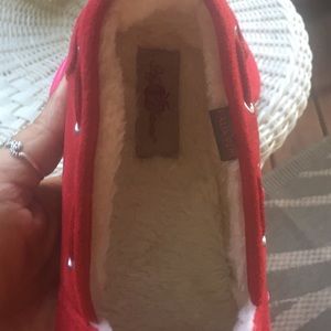 Apple Bottoms | Shoes | Red Apple Bottom Faux Fur Flats | Poshmark